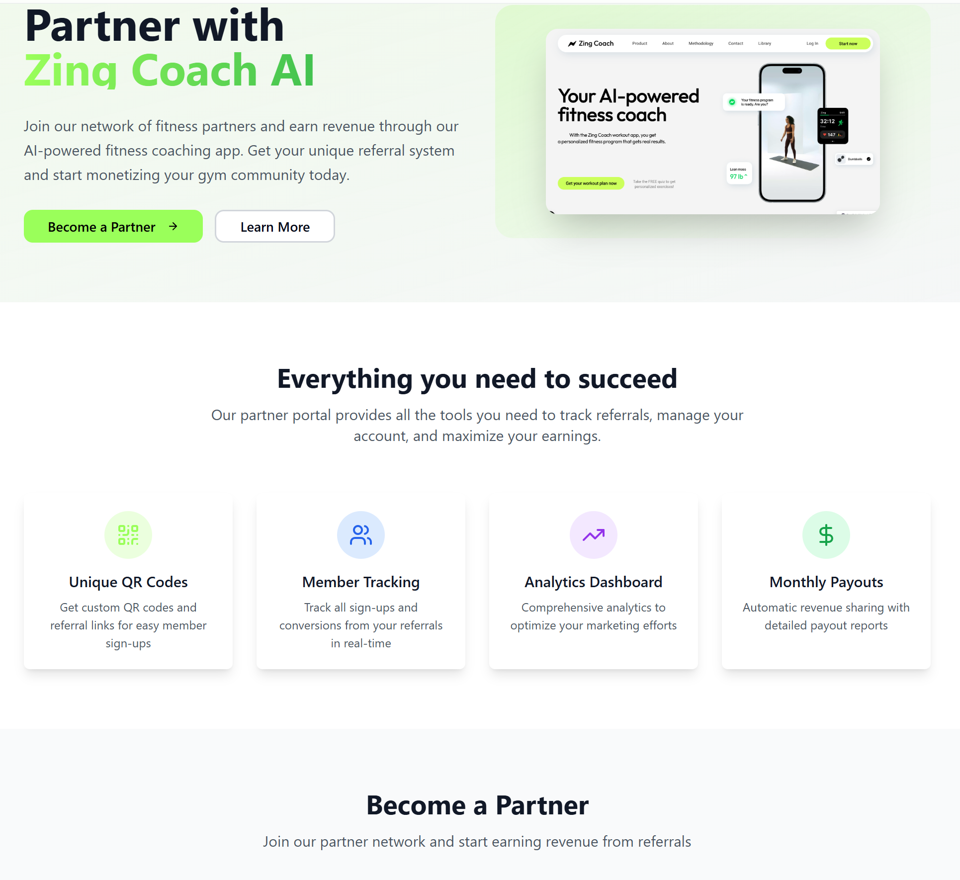 AI Fitness Partner Program | Zing Coach